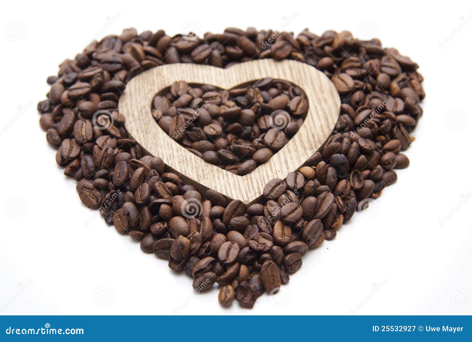 Coffee beans in heart form stock image. Image of wood - 25532927