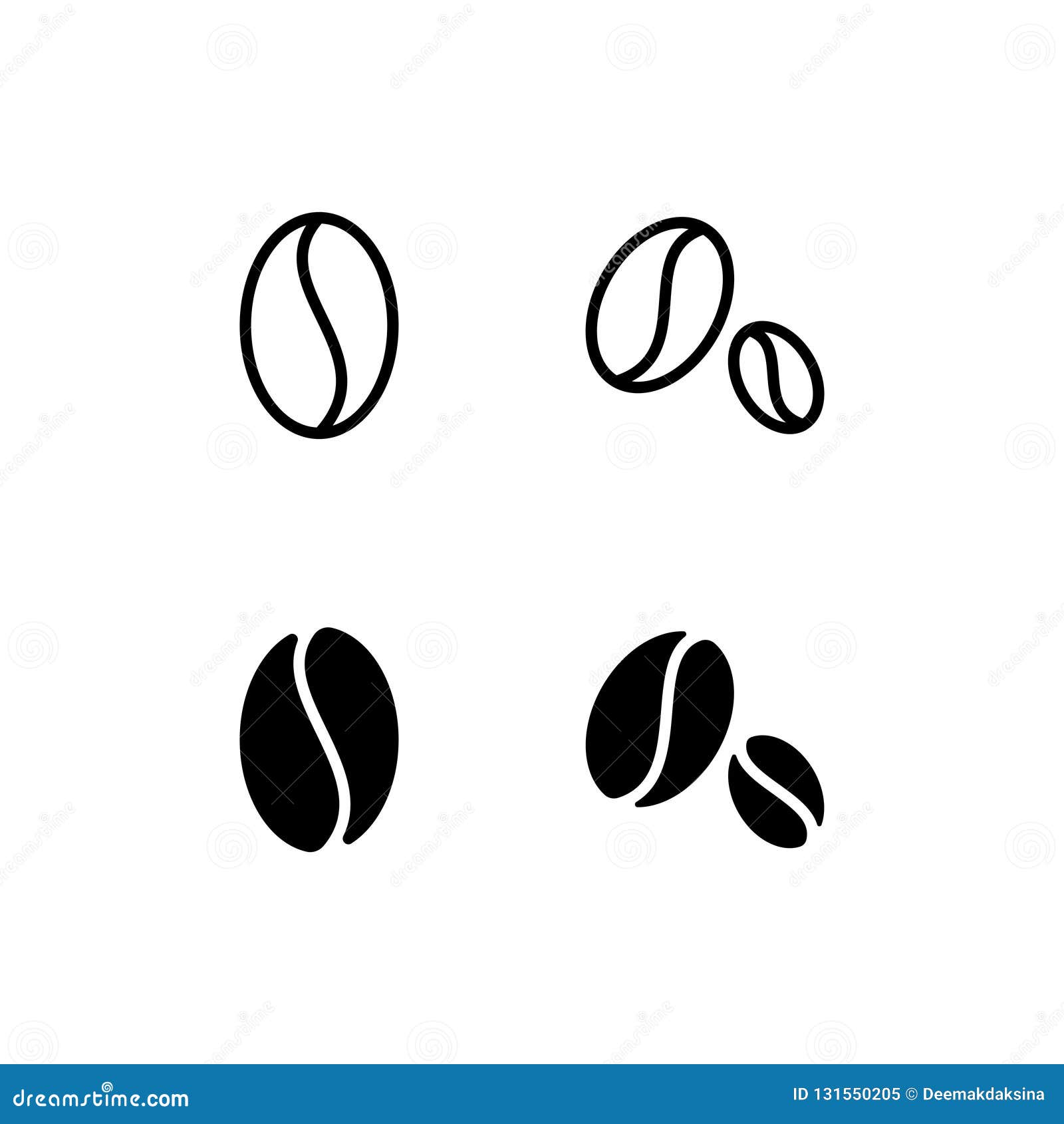 Coffee Beans Icon Logo Vector Symbol. Coffee Icon Isolated on White ...