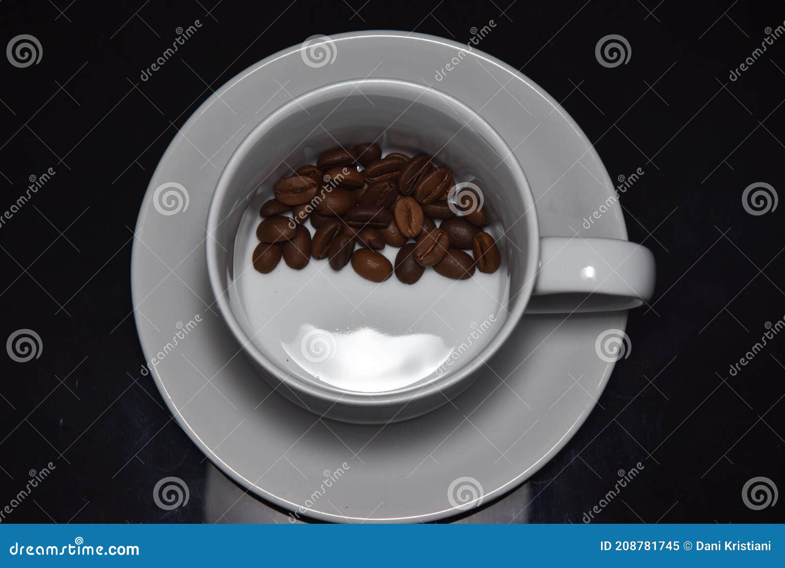 Coffee Beans Inside the Cup from Top Angle Stock Image - Image of ...