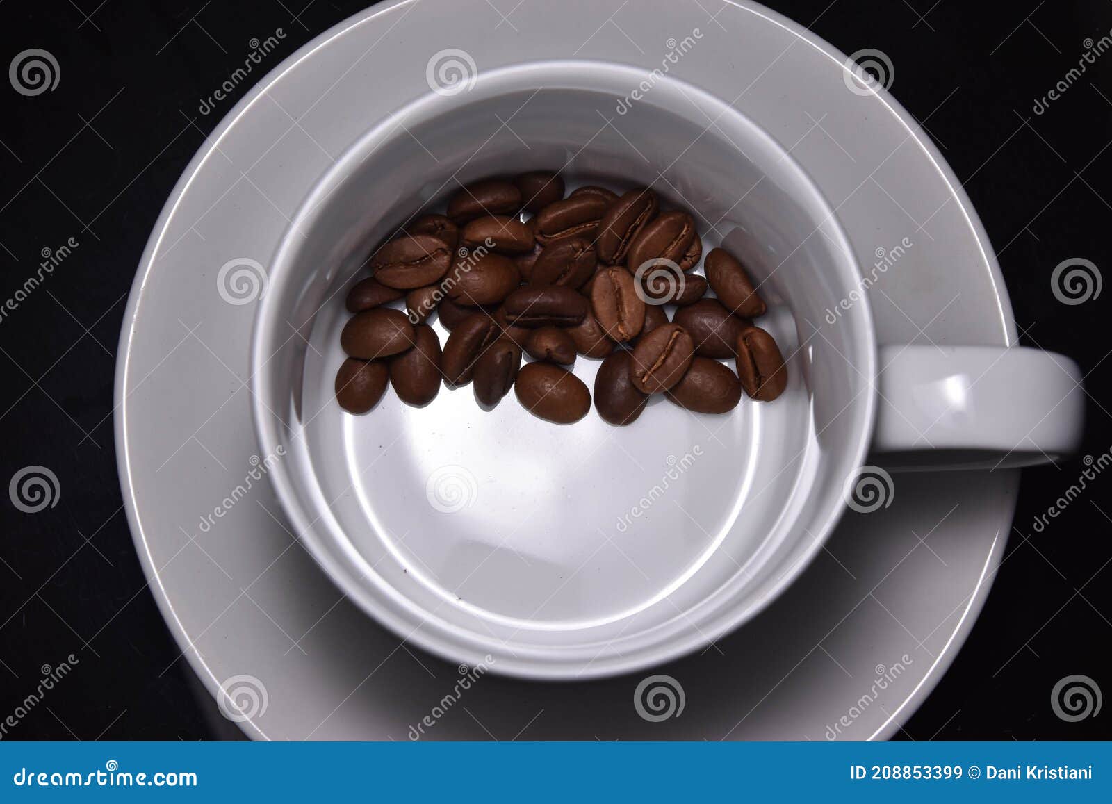 Coffee Beans Inside the Cup from Top Angle Stock Image - Image of brown ...