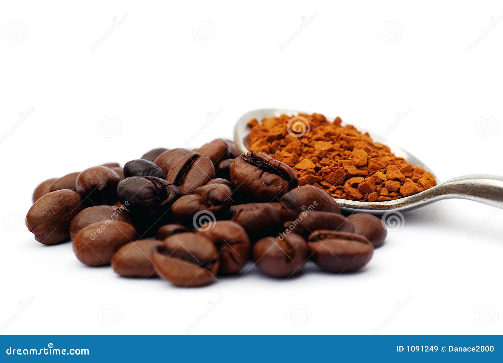 Coffee Beans and Instant Coffee Stock Image - Image of brown, mocha ...