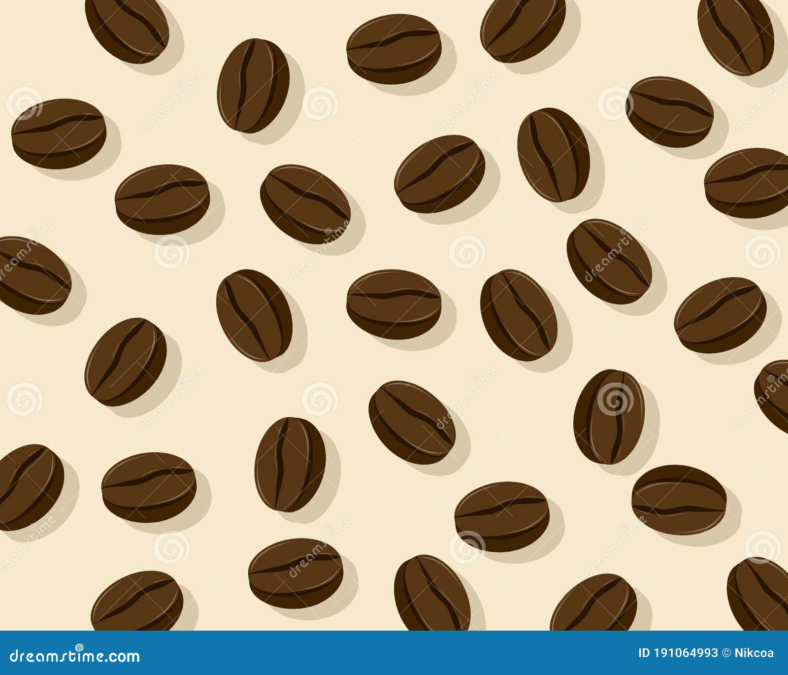 Coffee Beans Seamless Pattern Texture Stock Vector - Illustration of ...