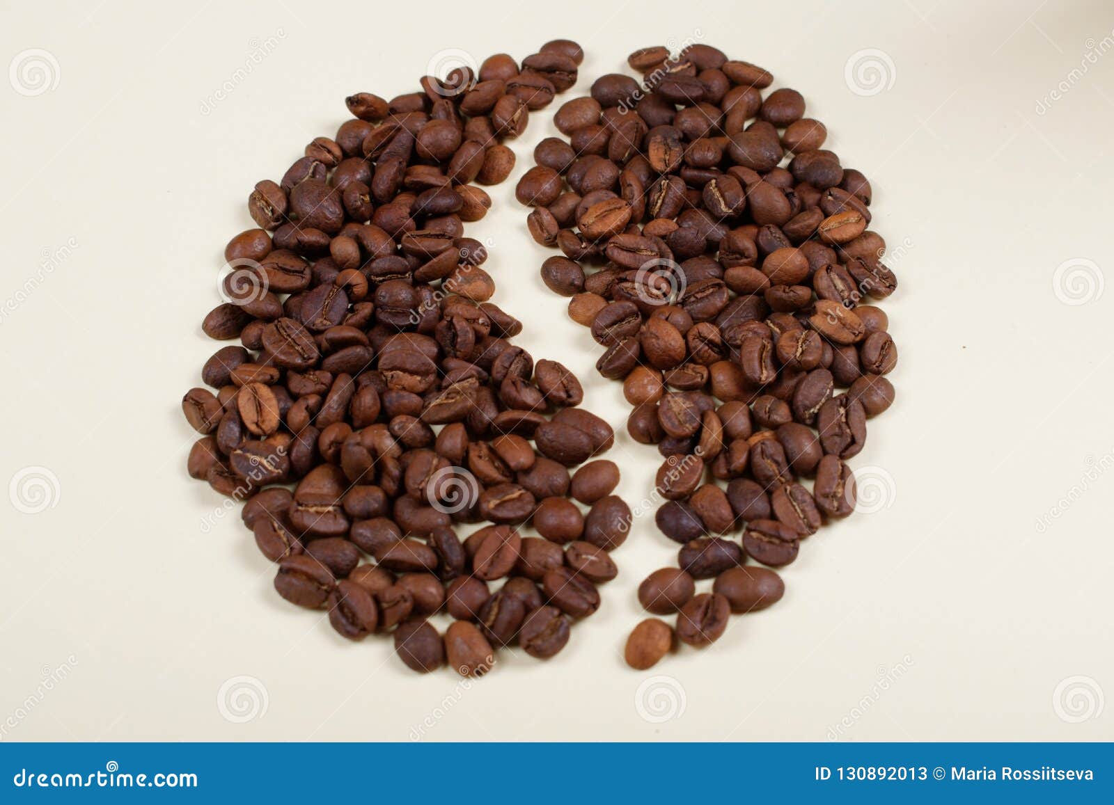 Coffee Beans Laid in a Shape of a Big Coffee Bean. Stock Image - Image ...