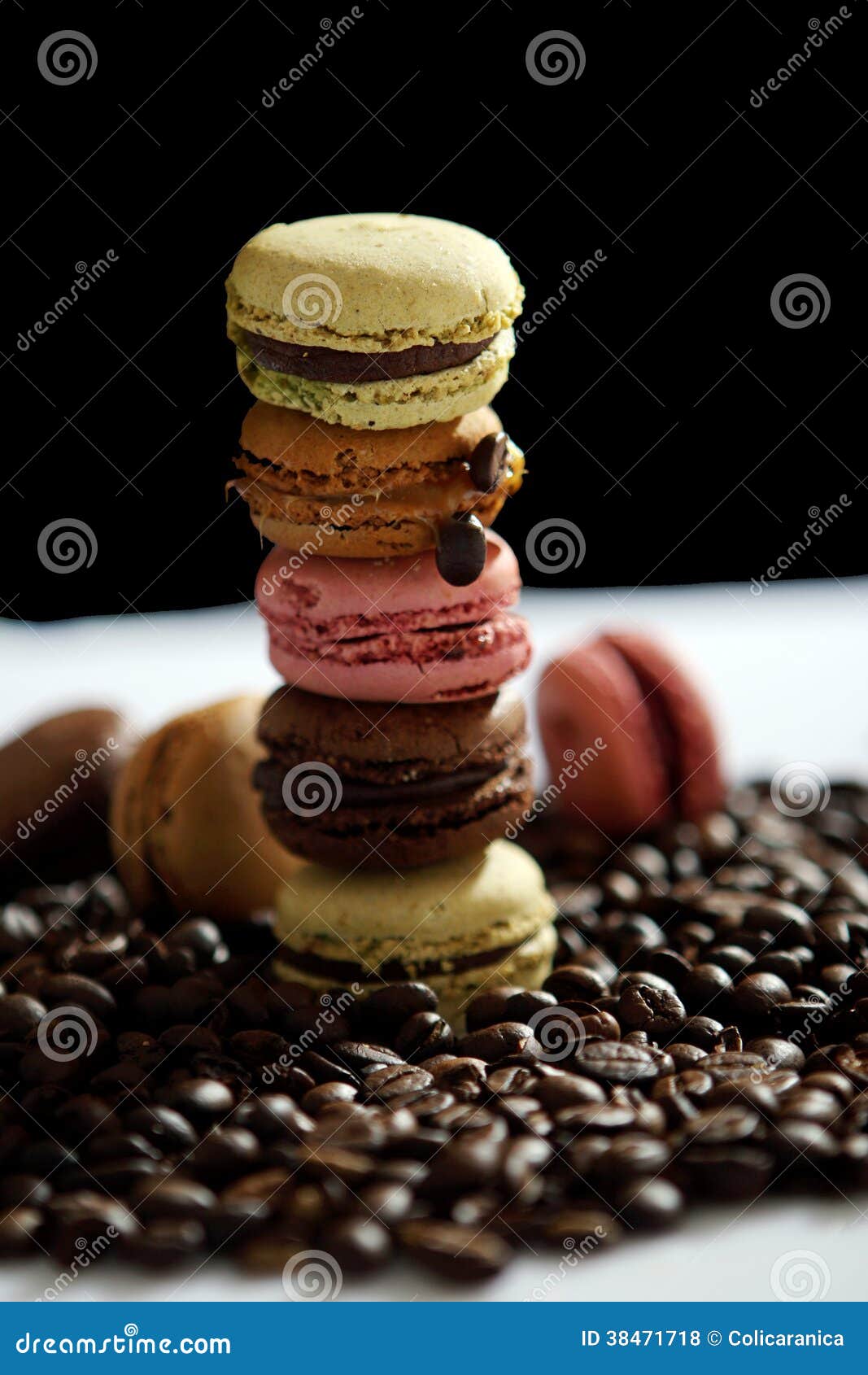 Coffee beans and macarons stock photo. Image of brown - 38471718