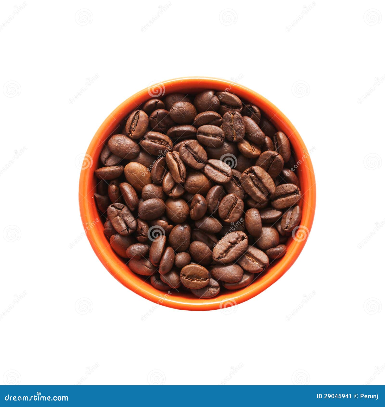 Coffee Beans in the Orange Bowl. Stock Image - Image of break, energy ...