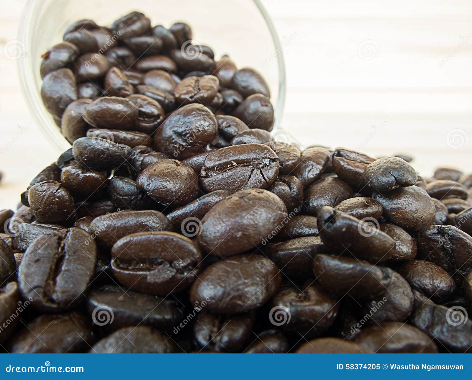 Coffee Beans Overflow Glass Stock Image - Image of fresh, coffee: 58374205