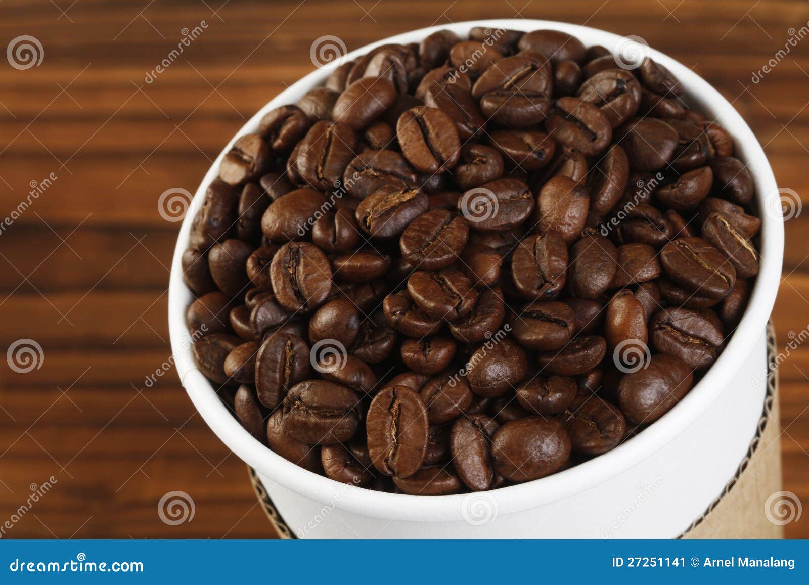 Coffee Beans in Paper Cup stock image. Image of beverage - 27251141
