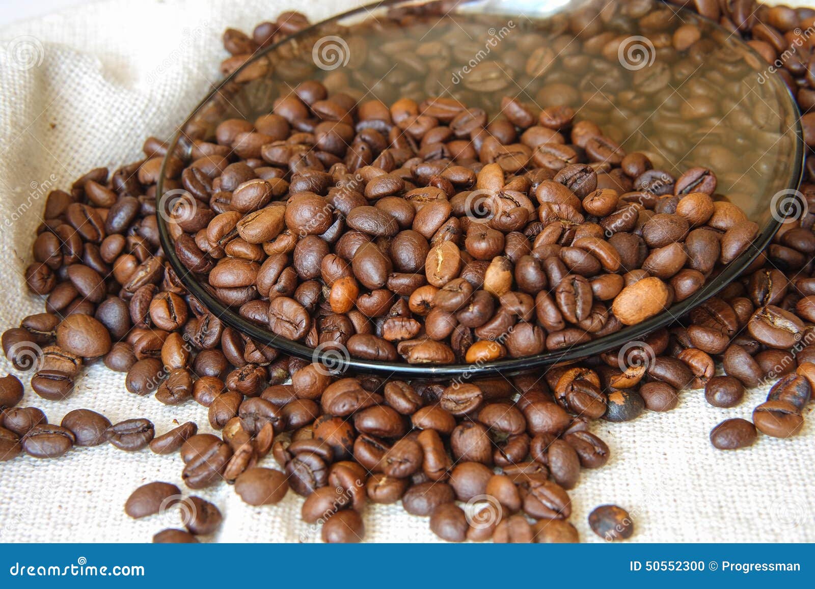 Coffee beans on a plate stock photo. Image of spice, view - 50552300
