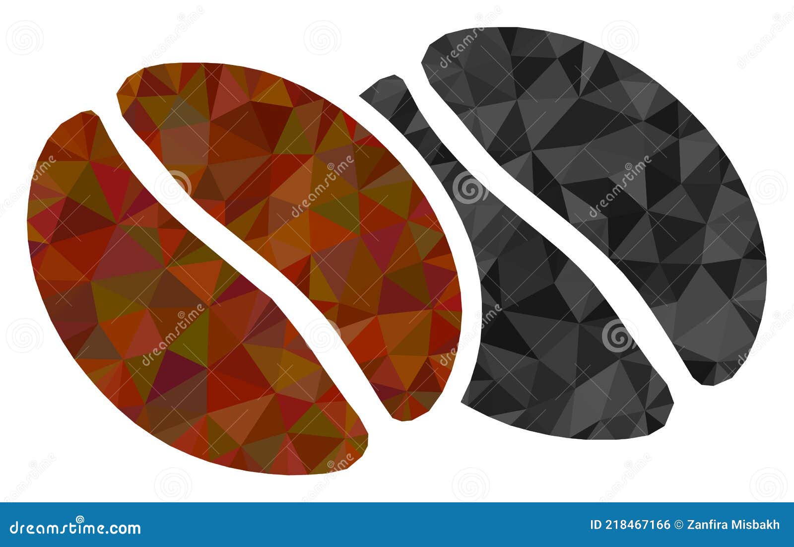 Coffee Beans Polygonal Lowpoly Flat Icon Stock Vector - Illustration of ...