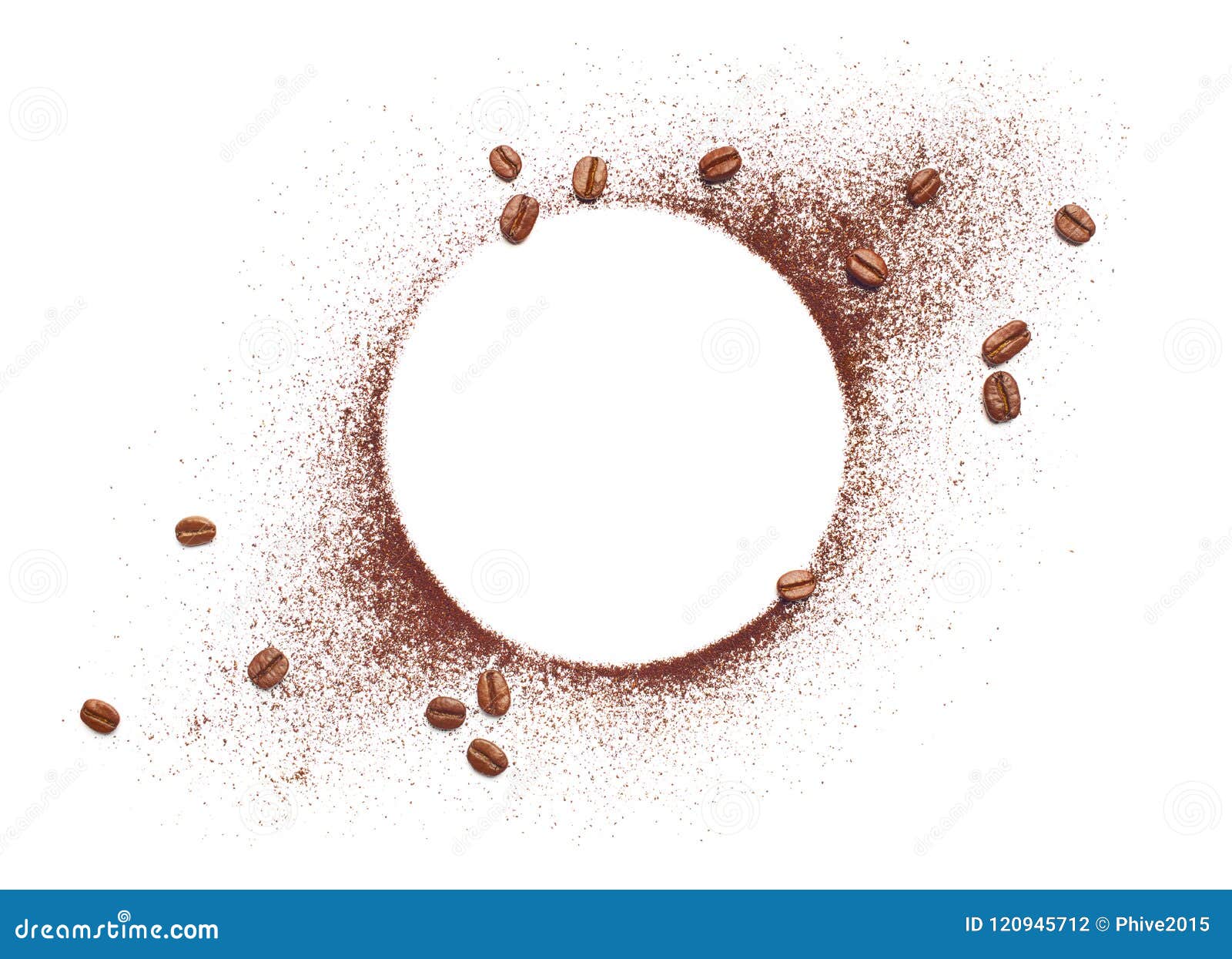 Coffee Beans and Coffee Powder Stock Photo - Image of caffeine, dark ...