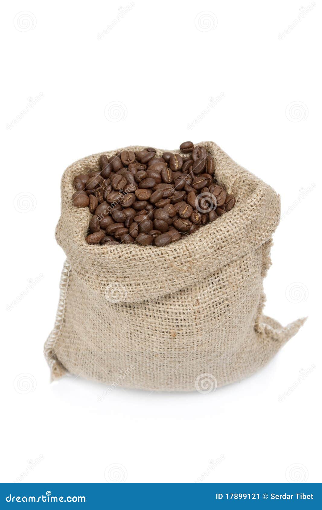 Coffee beans in sack stock image. Image of caffeine, dropping - 17899121