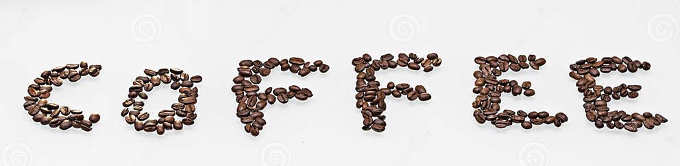 Coffee beans word stock photo. Image of grains, bitter - 36344374