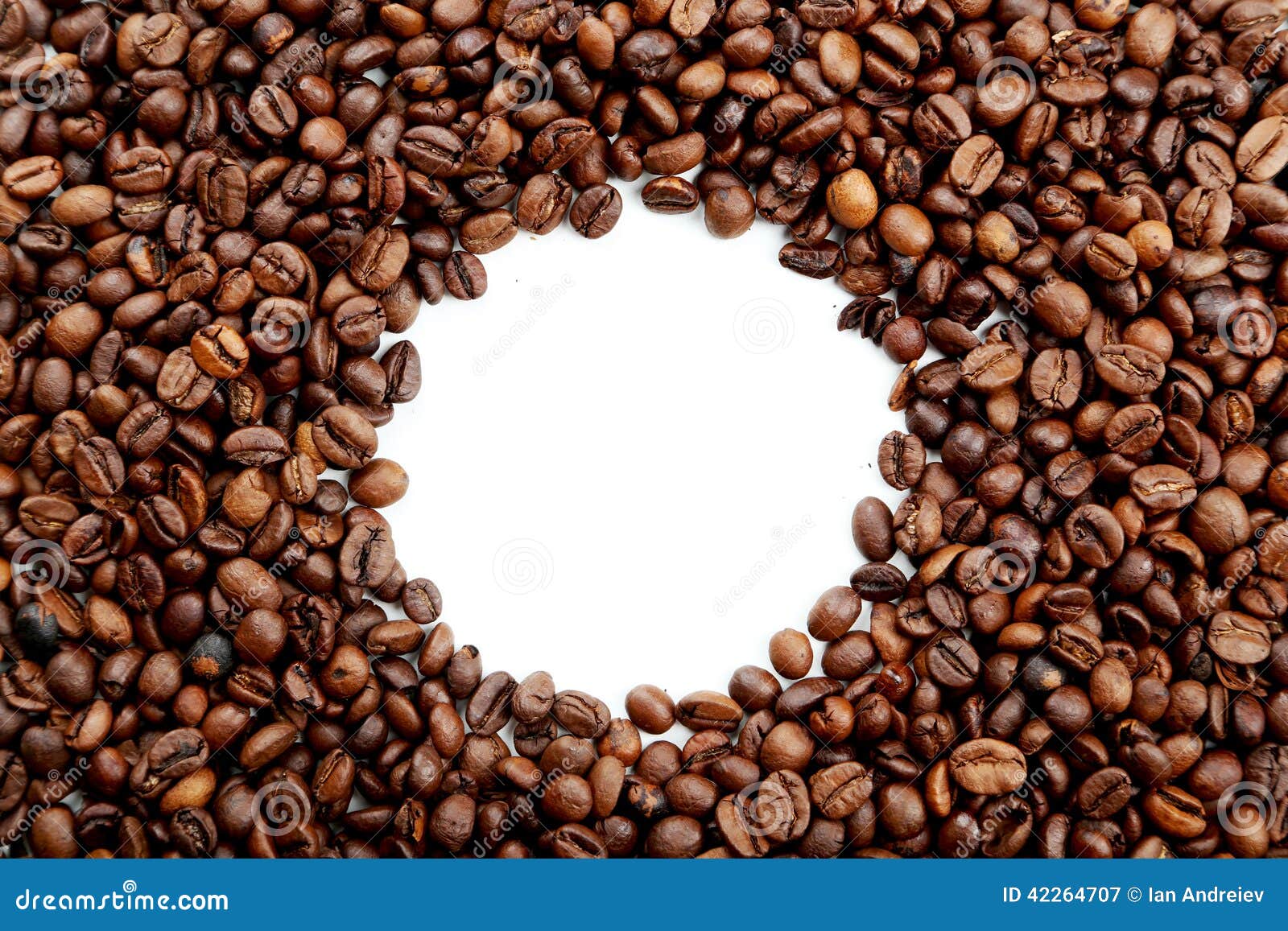 Coffee Beans Scattered Around a Circle Stock Image - Image of heap ...