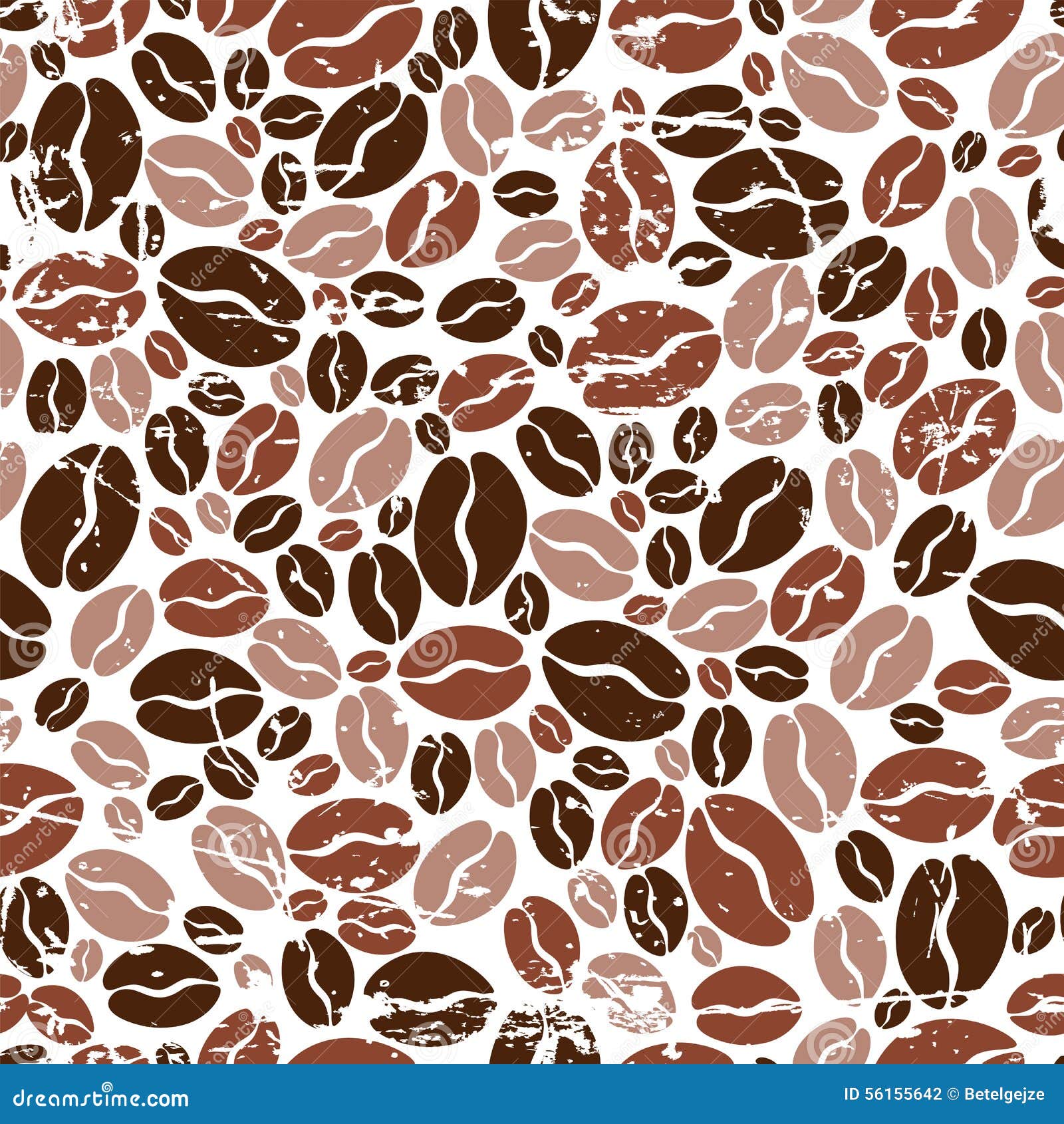 Coffee Beans Seamless Pattern. Grunge Texture Food Background Stock ...