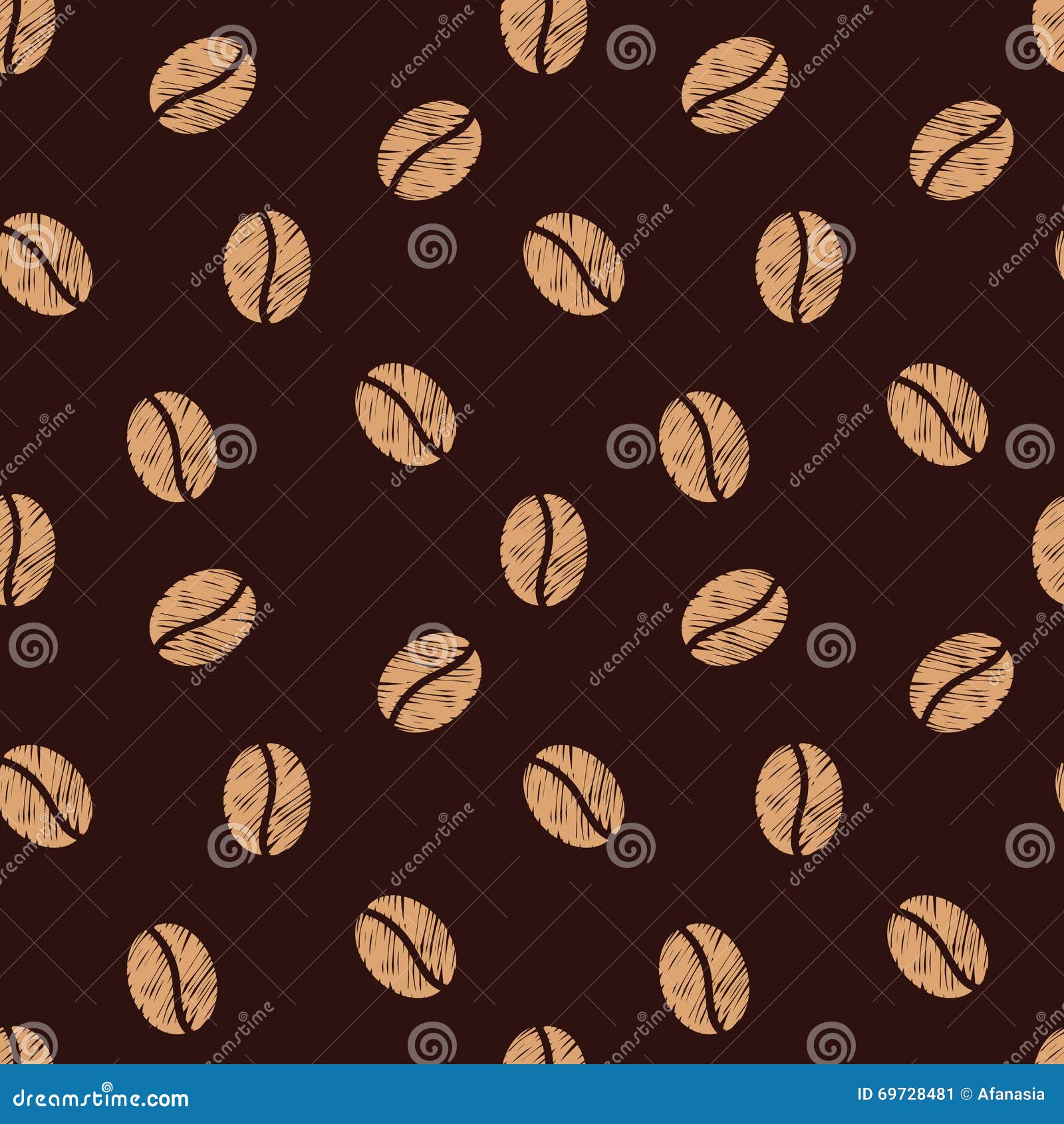 Coffee Beans Seamless Pattern Stock Vector - Illustration of caffeine ...