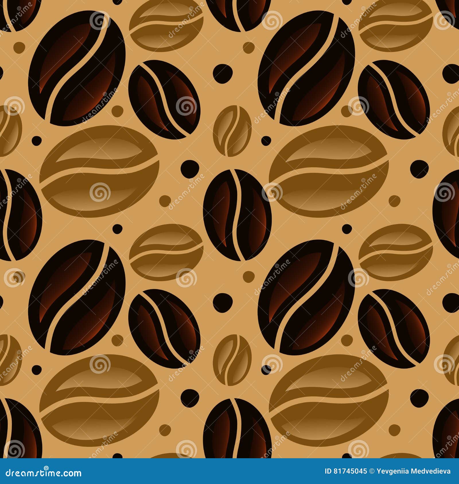 Coffee Beans Seamless Pattern Stock Vector - Illustration of bean, icon ...