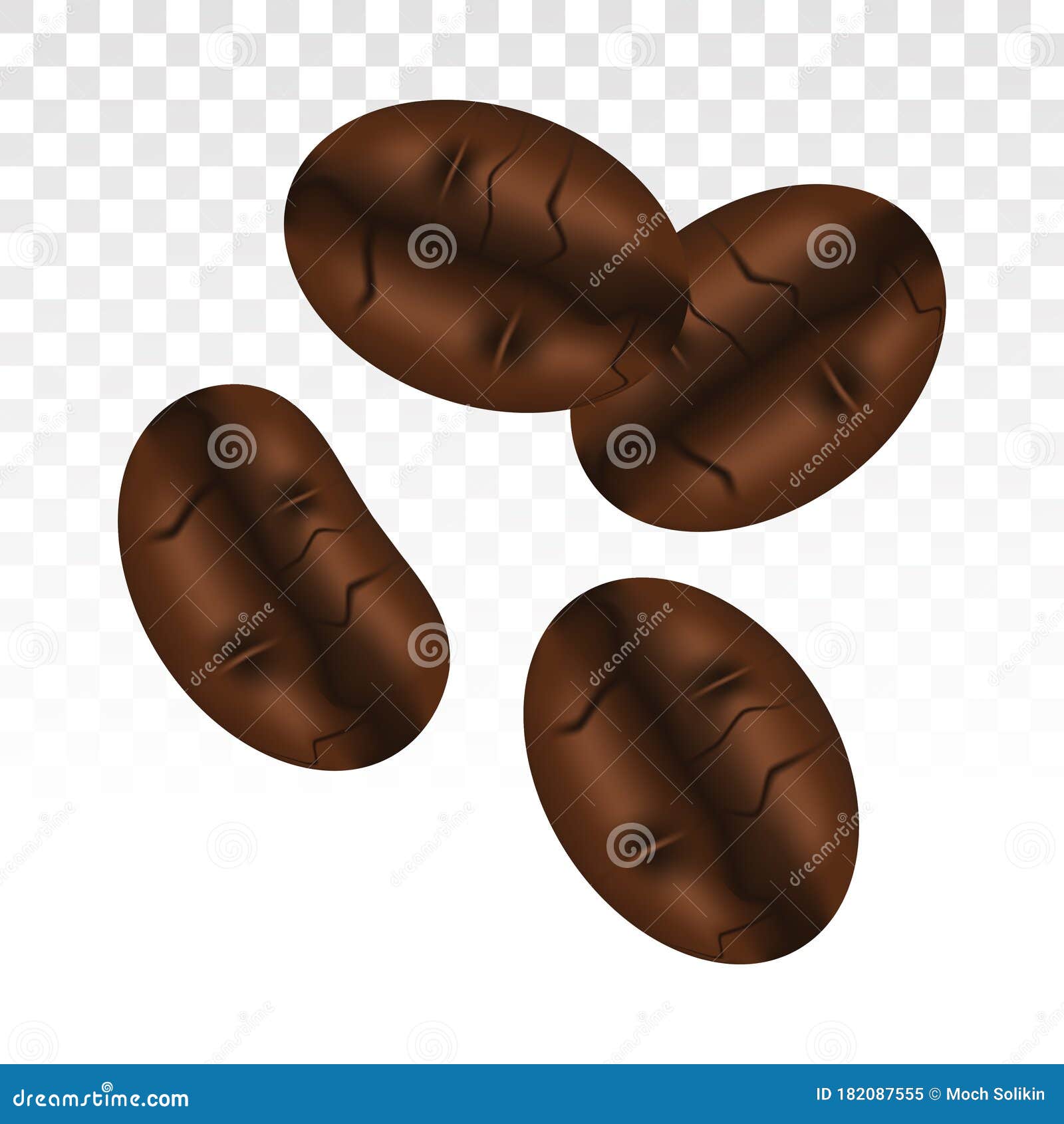 Coffee Beans or Coffee Seeds Flat Icon on a Transparent Background ...