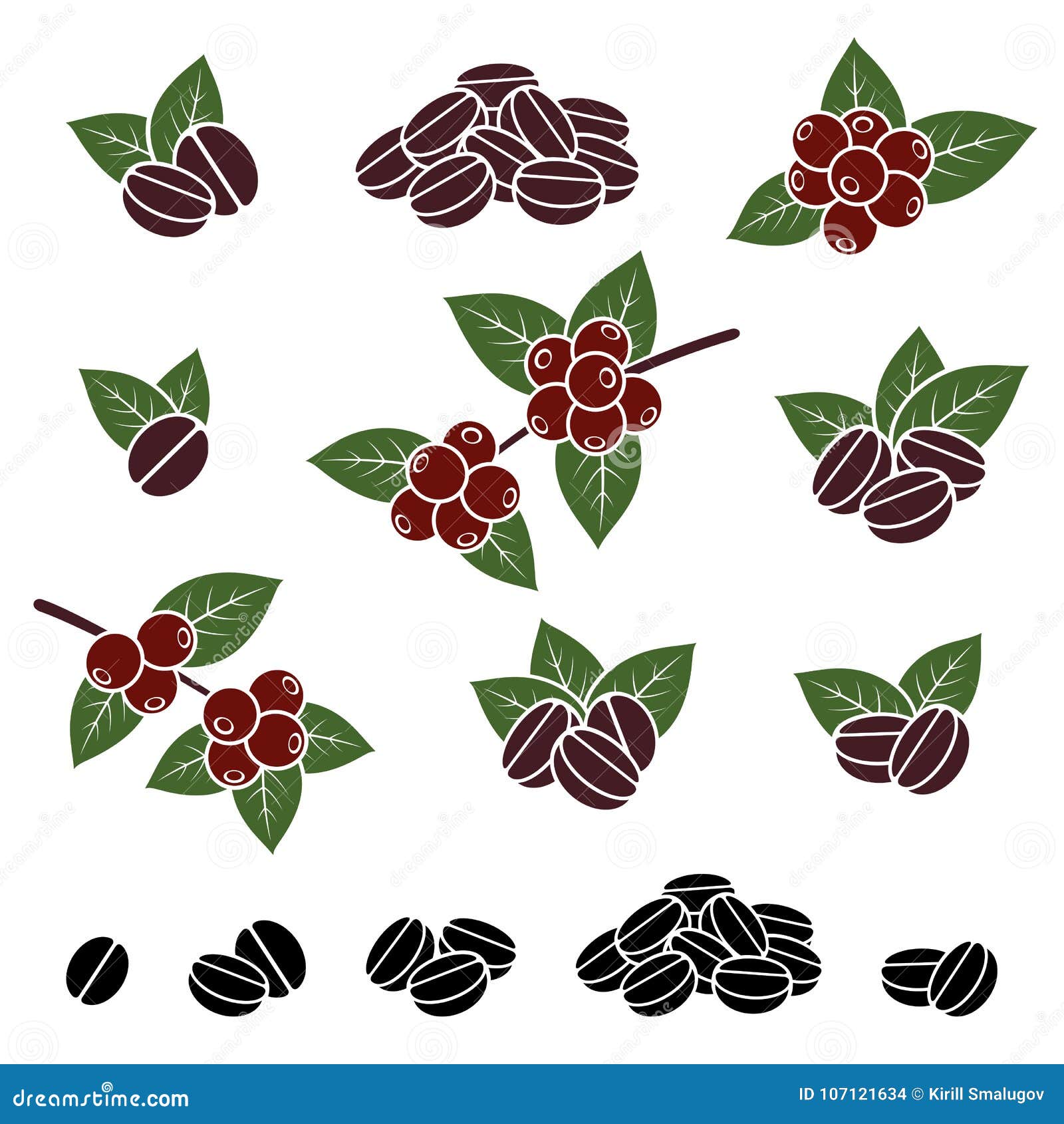 Coffee beans set. Vector stock vector. Illustration of premium - 107121634