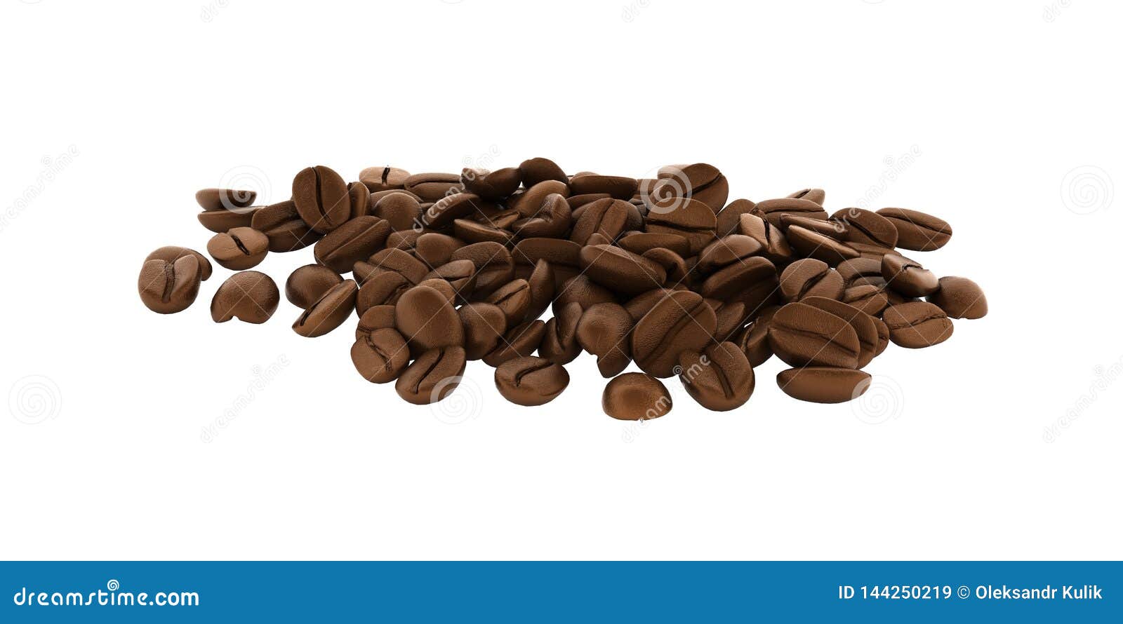 Coffee Beans without Shadow on White Background 3d Stock Illustration ...