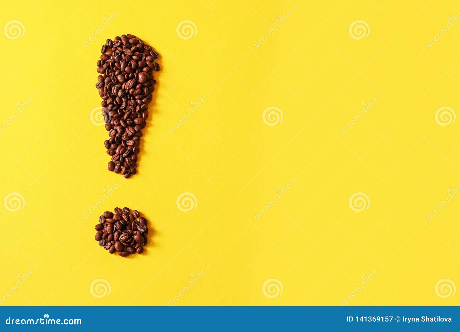 Coffee Grains Lying in the Shape of Exclamation Mark Stock Image ...