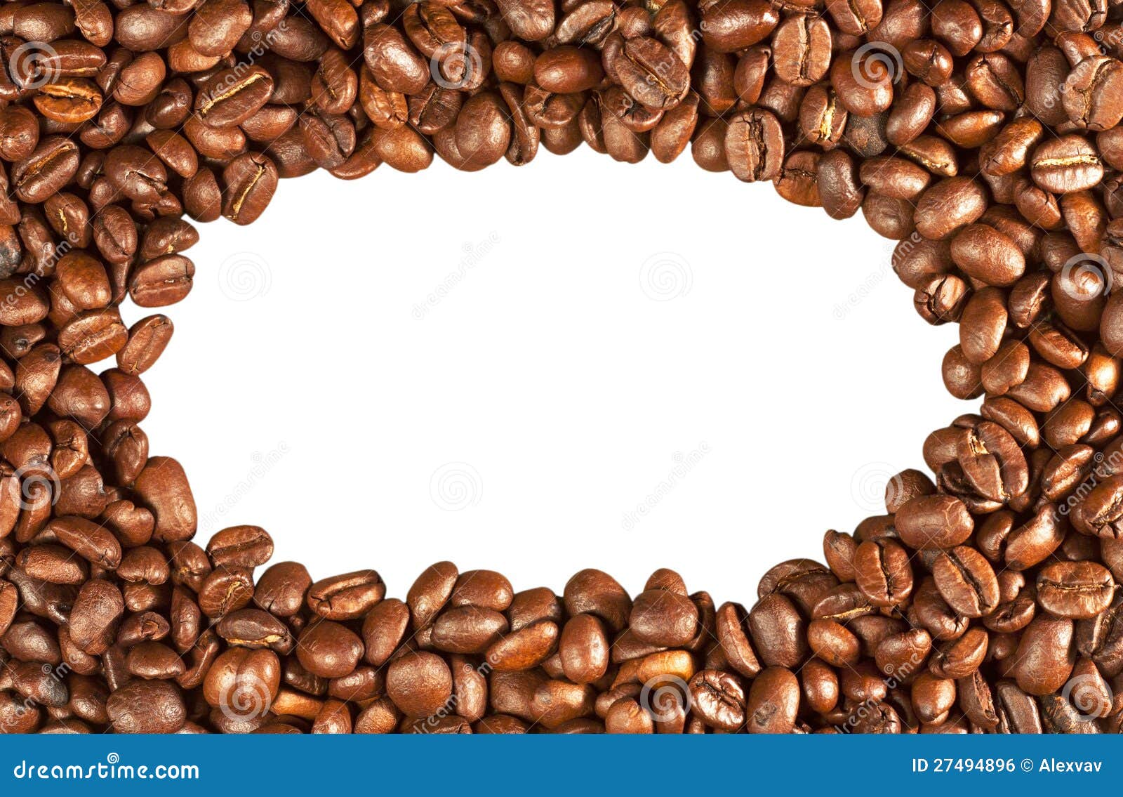 Coffee Beans in the Shape of a Frame Isolated Stock Photo - Image of ...