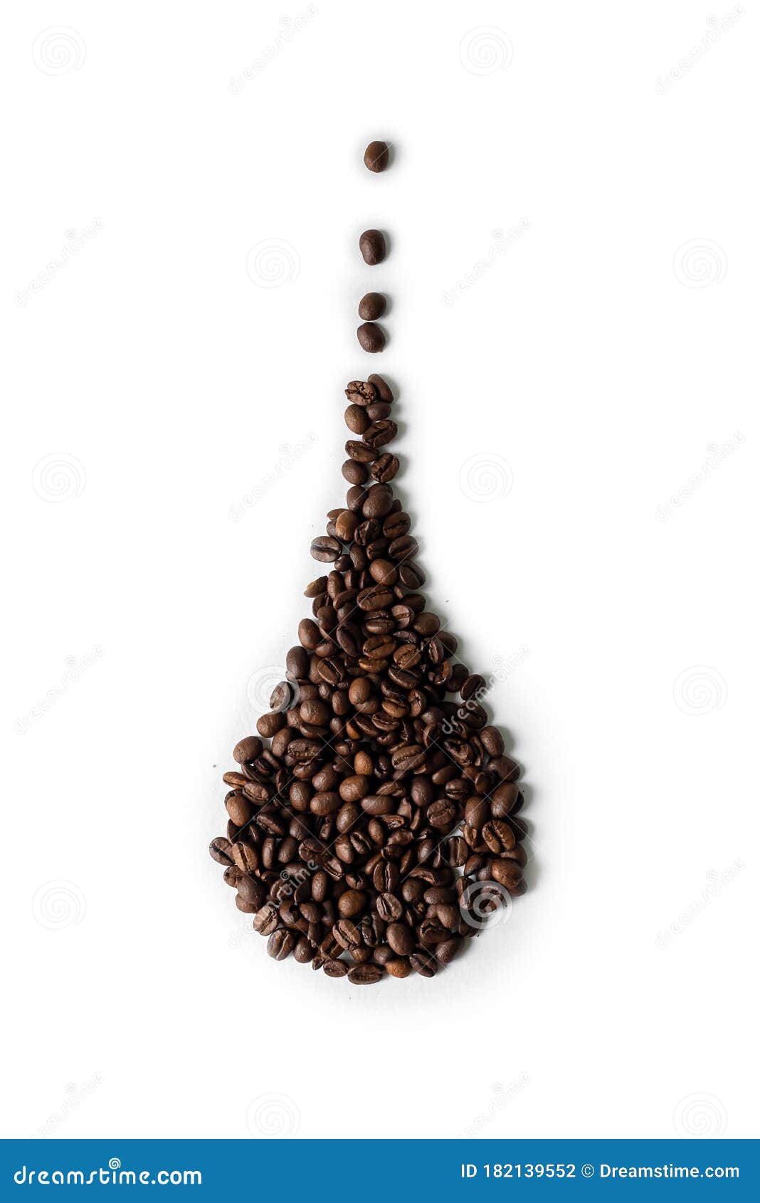 Coffee Beans in the Shape of a Water Drop Directed Down Stock Photo ...
