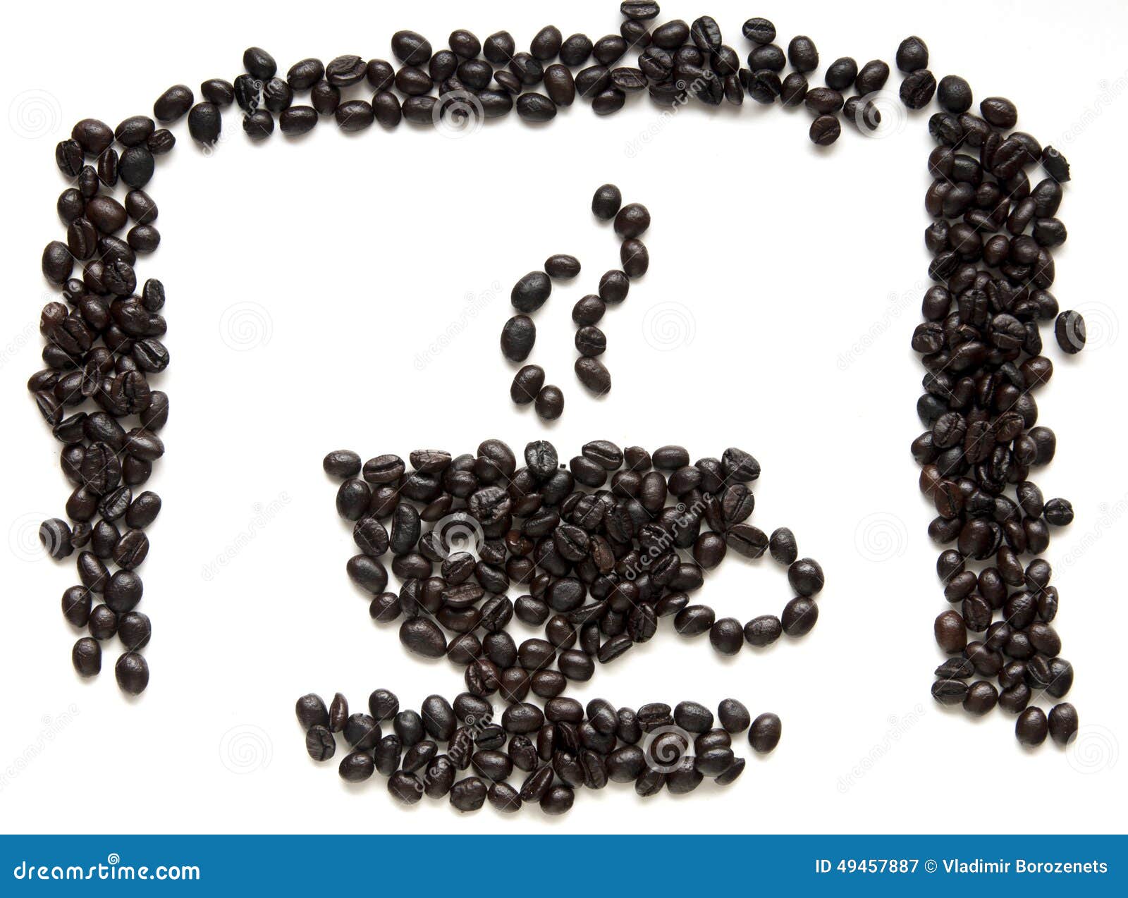 Coffee beans sign stock image. Image of white, forming - 49457887