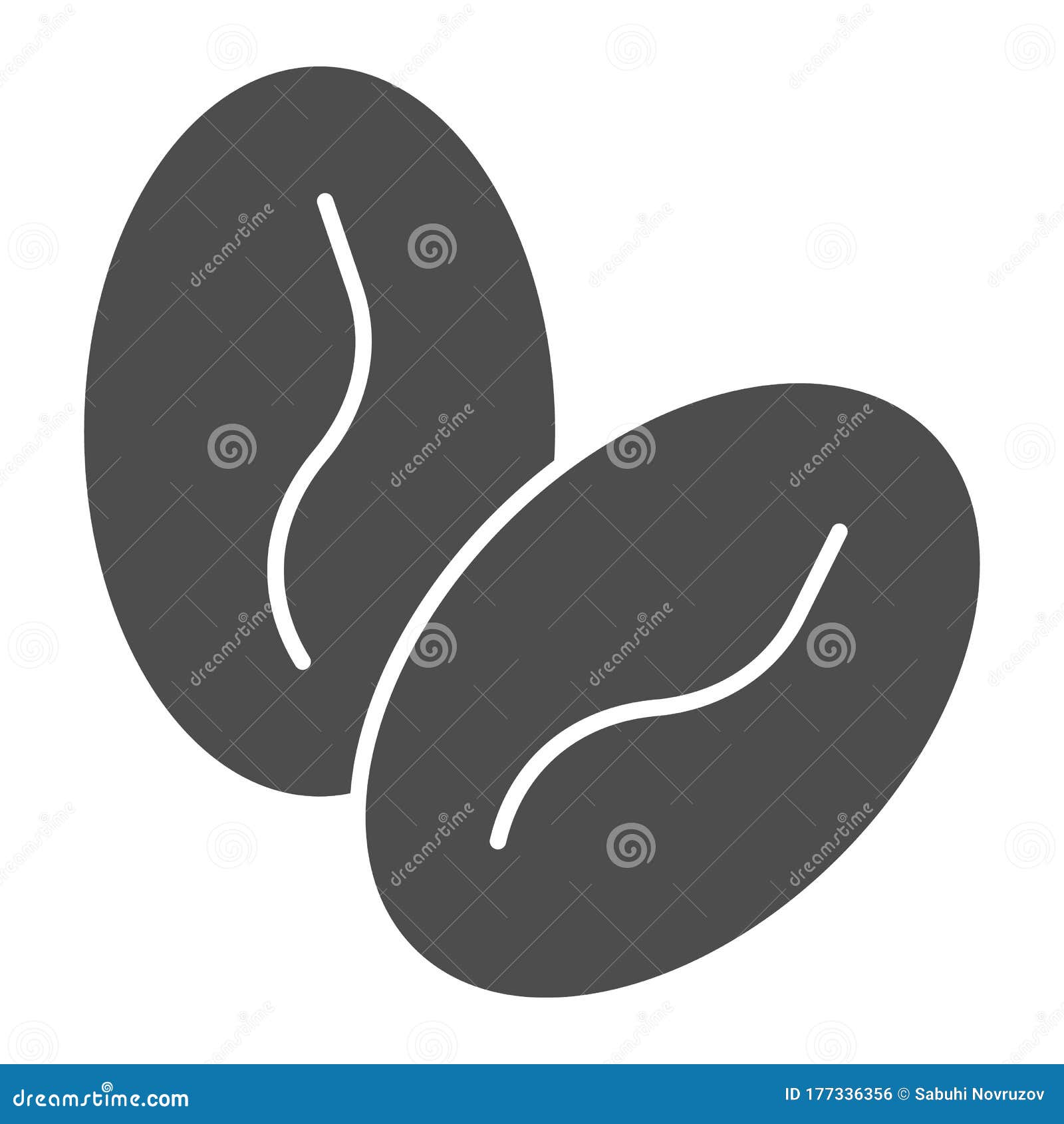 Coffee Beans Solid Icon. Two Aromatic Bean for Espresso Drink Symbol ...