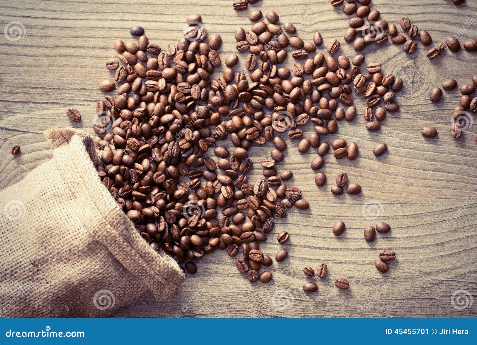 Coffee Beans Spill Out of the Sack Stock Image - Image of coffe, jute ...
