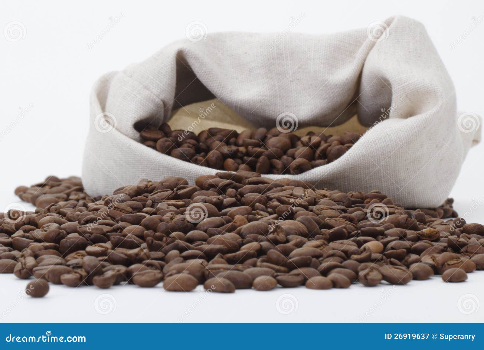 Coffee Beans Spilled Out of the Bag Stock Image - Image of drink ...