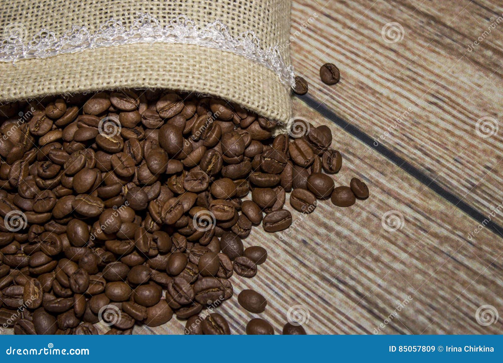 Coffee Beans Spilled Out of the Bag Stock Image - Image of texture ...