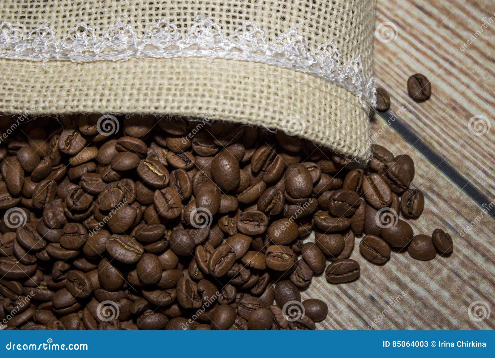 Coffee Beans Spilled Out of the Bag Stock Image - Image of aroma, grain ...