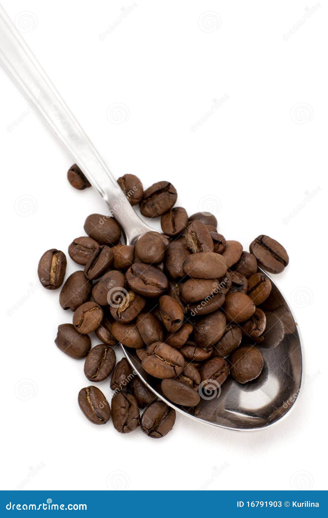 Coffee beans in the spoon stock image. Image of sort - 16791903