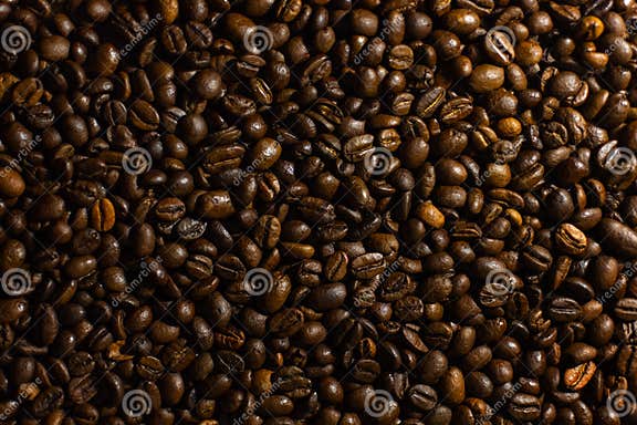 Coffee Beans are Spread Out on the Surface Stock Image - Image of ...