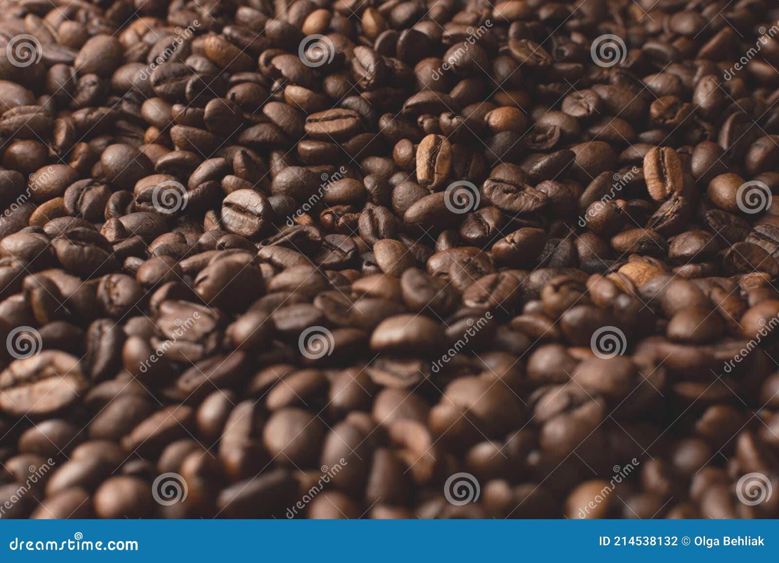 Coffee Beans are Spread Out on the Surface. the Coffee Beans are Brown ...