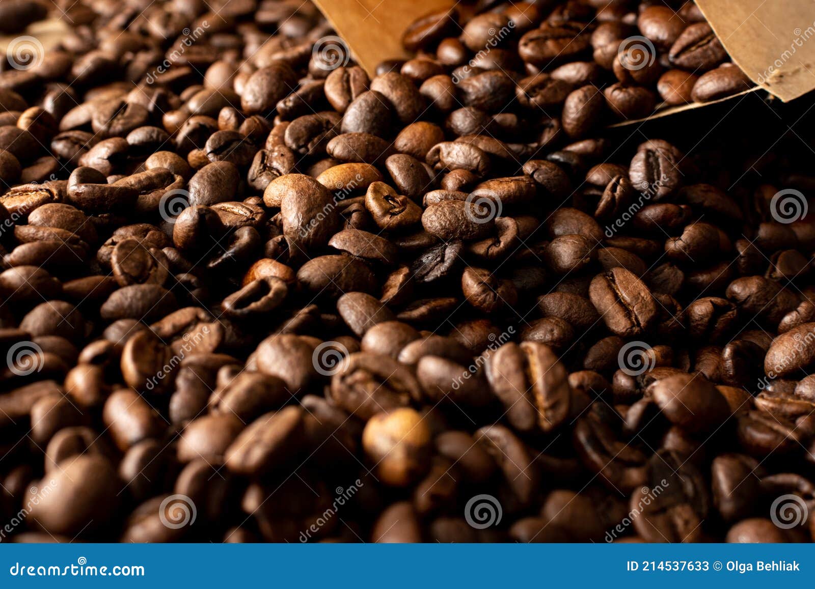 Coffee Beans are Spread Out on the Surface Stock Image - Image of ...