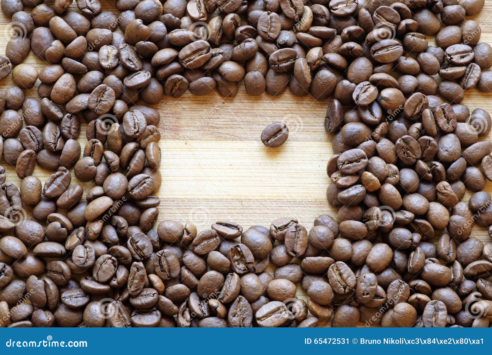 Coffee Beans and a Square Landscape Top Stock Image - Image of natural ...