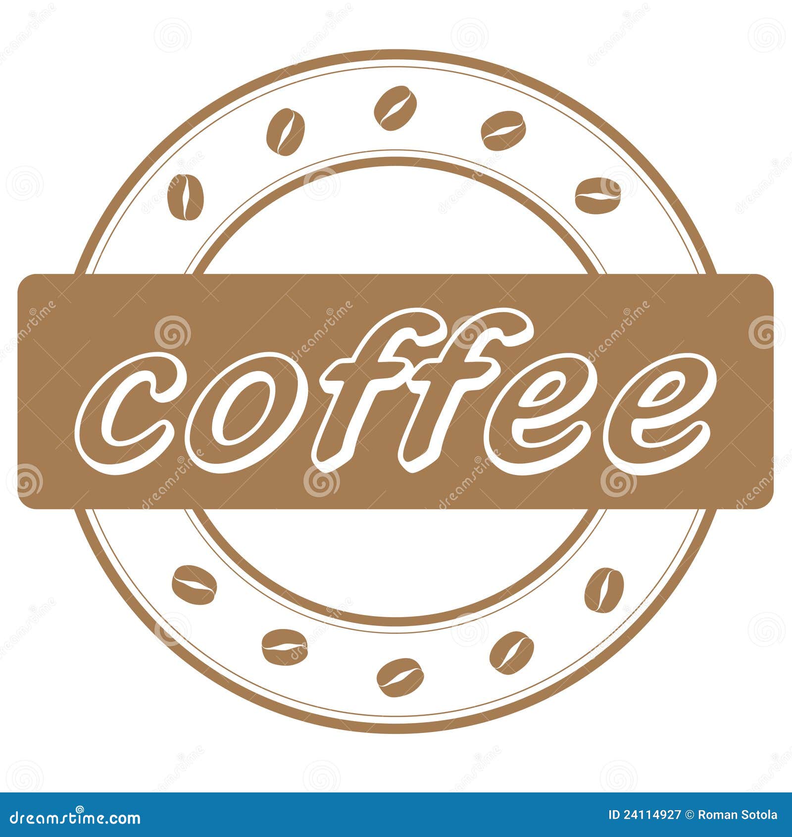 Coffee beans stamp stock vector. Illustration of elegance - 24114927