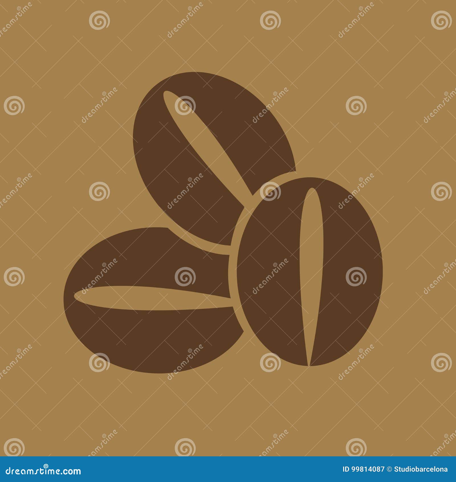 Coffee beans symbol stock vector. Illustration of cafe - 99814087