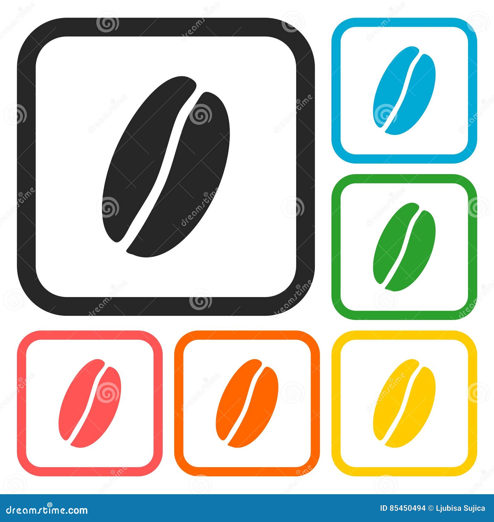 Coffee beans symbols set stock vector. Illustration of cappuccino ...