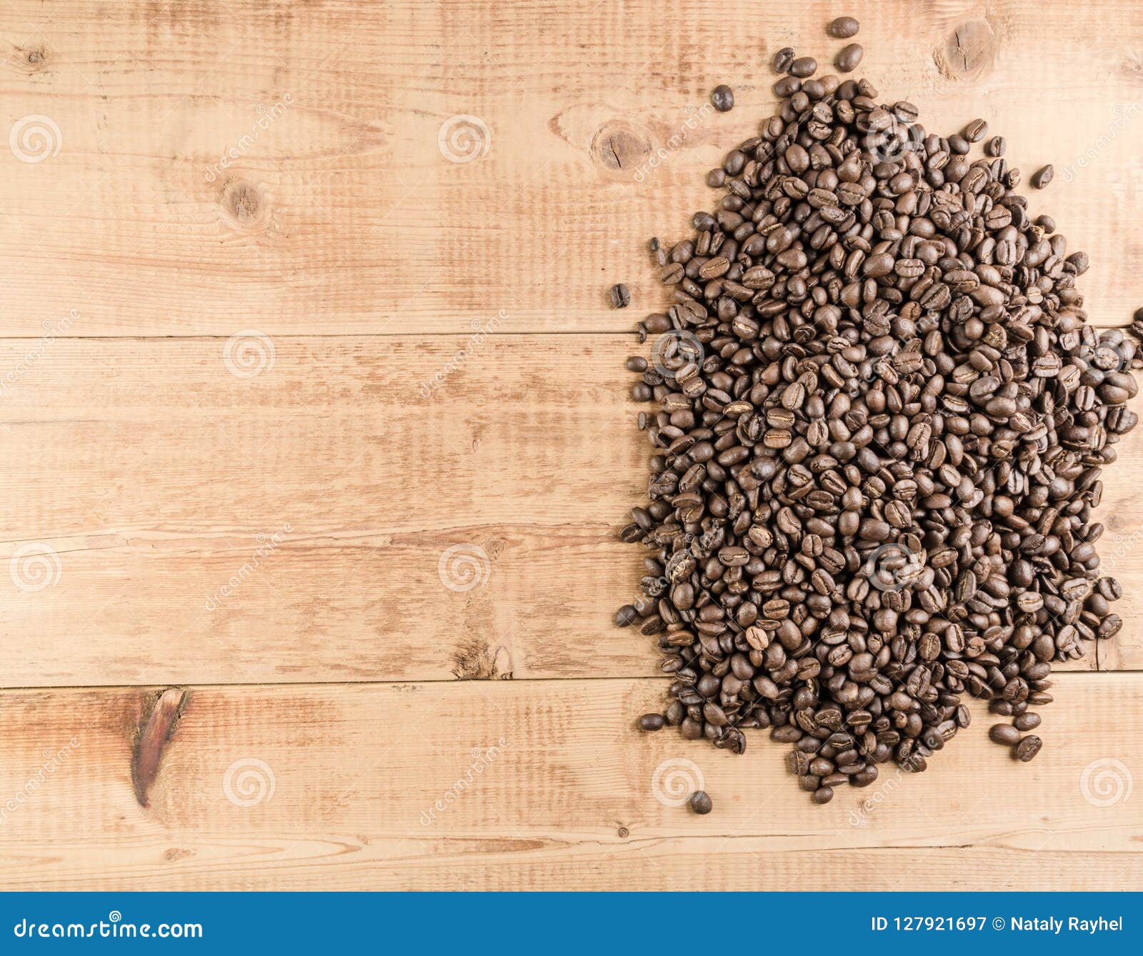 Coffee beans on table stock image. Image of heap, traditional - 127921697