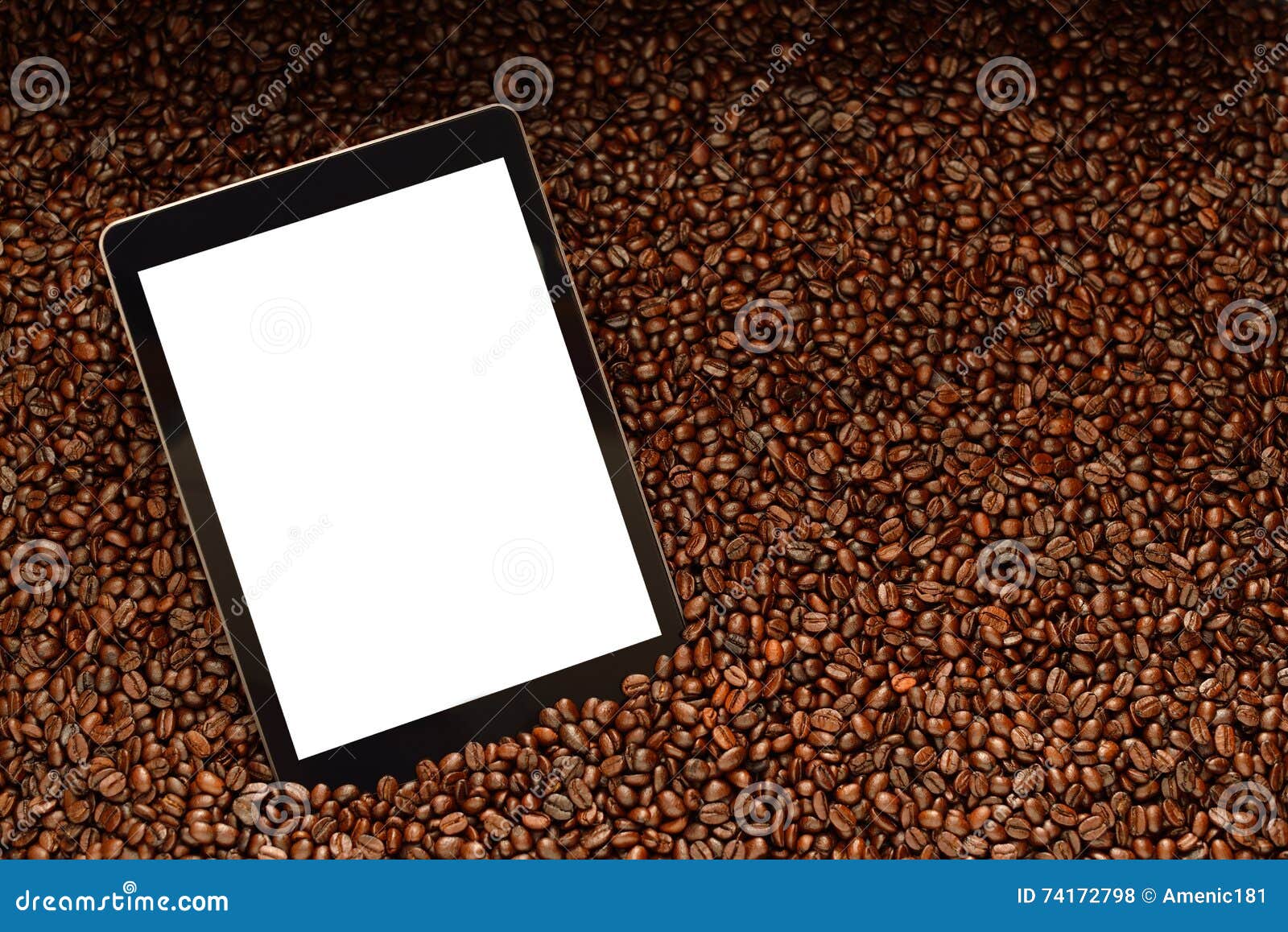 Coffee Beans and Tablet Computer Stock Photo - Image of coffee, energy ...