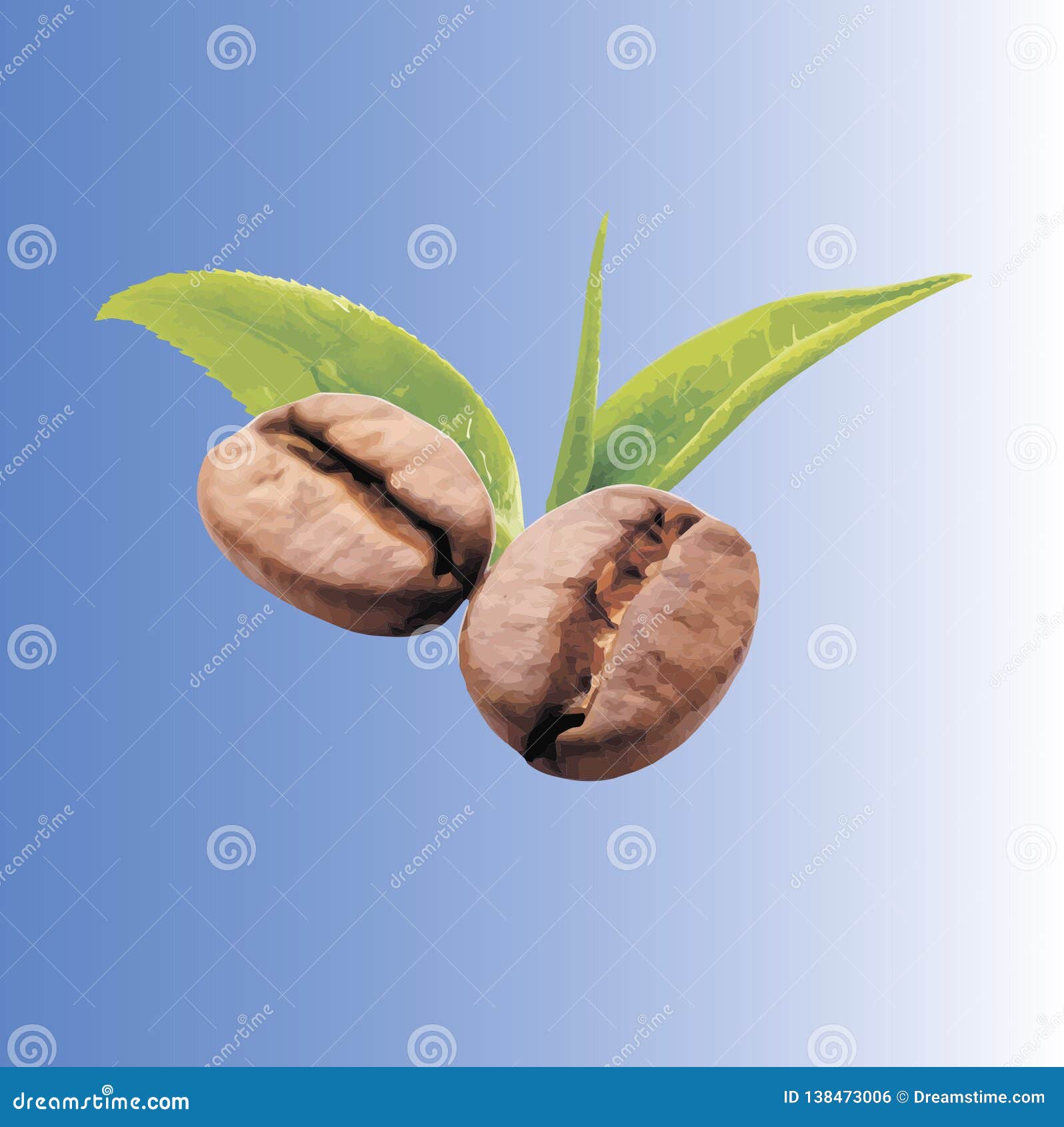 Coffee Beans Vector Leaf Leaves Stock Vector - Illustration of leaf ...