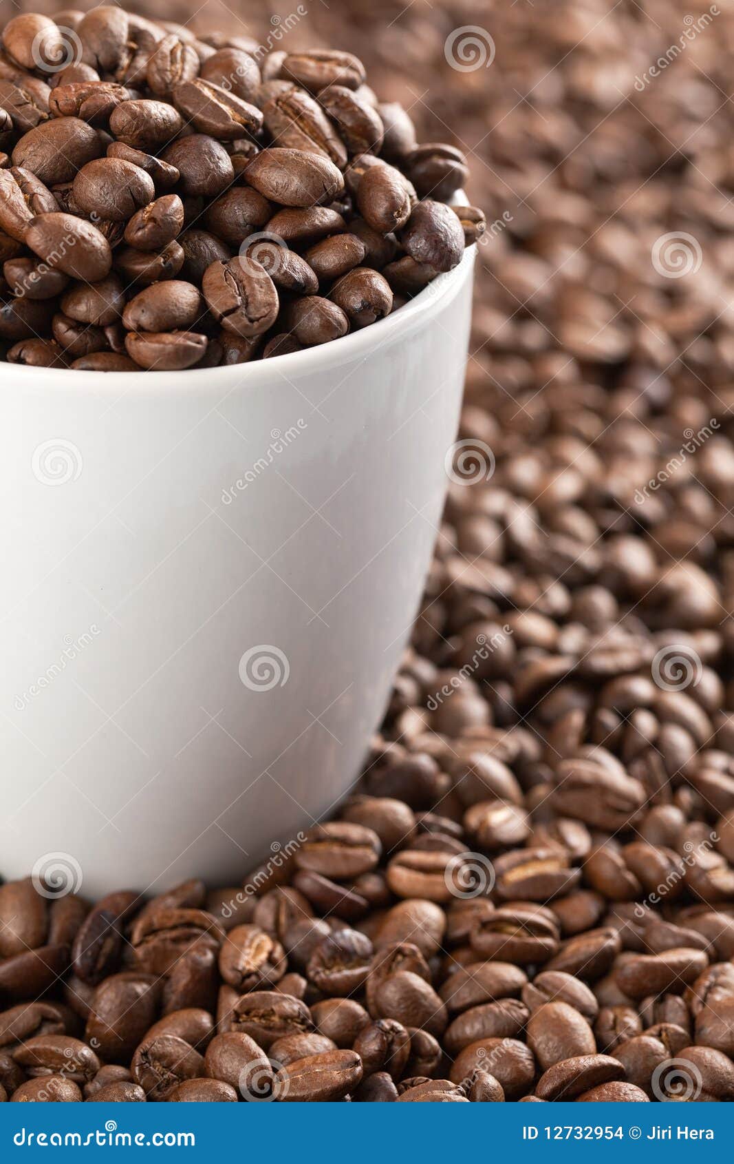 Coffee Beans with White Cup Stock Photo - Image of food, bean: 12732954