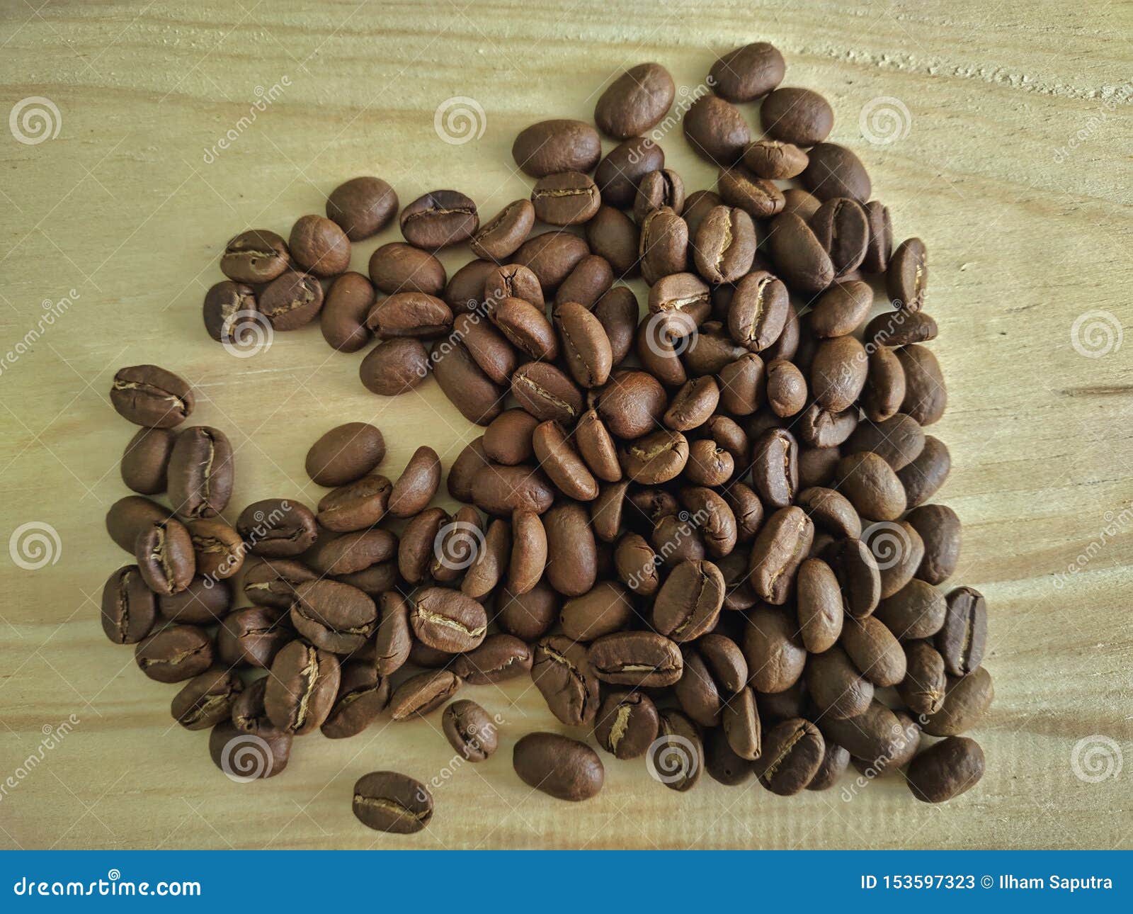 Coffee Beans on Wood Texture Background Stock Image - Image of black ...