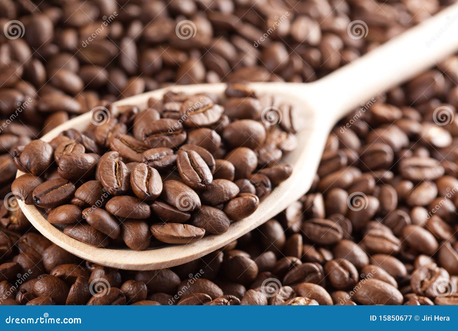 Coffee Beans on Wooden Spoon Stock Image - Image of grind, caffeine ...