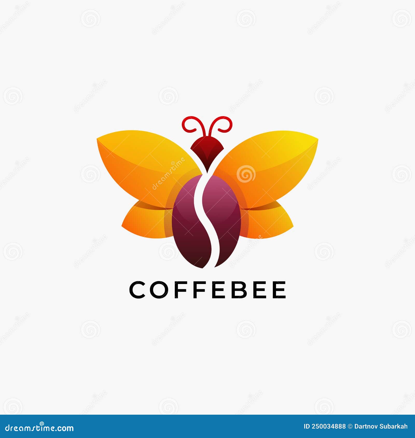 Coffee bee colorful logo stock illustration. Illustration of colorful ...