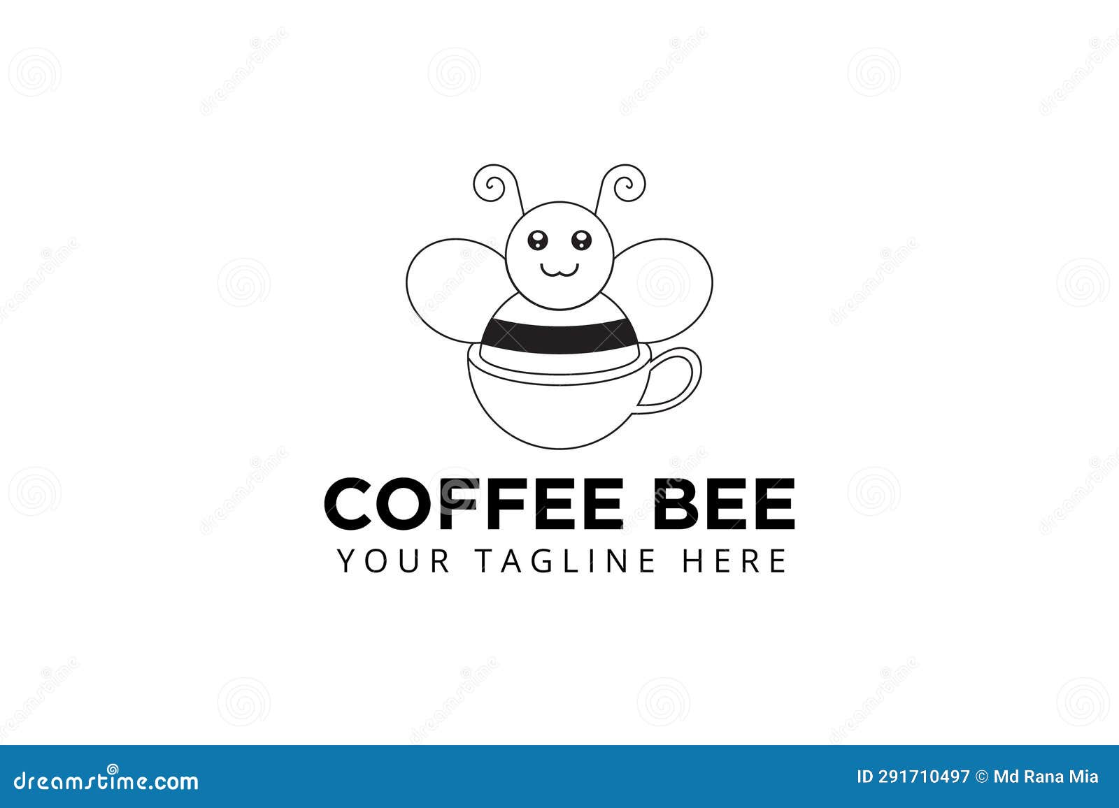 Coffee Bee Logo Design. the Coffee Shop Logo Design Black Color. Bee ...