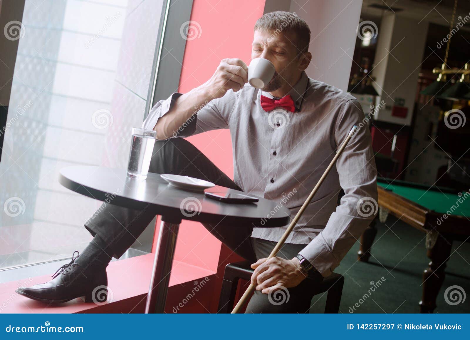 Coffee in billiard club stock image. Image of sitting - 142257297