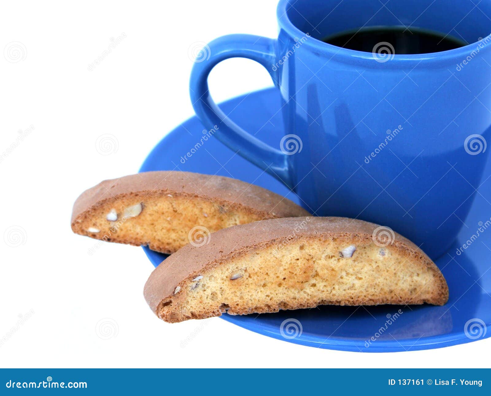 Coffee & Biscotti Closeup (isolated) Stock Image - Image of isolated ...